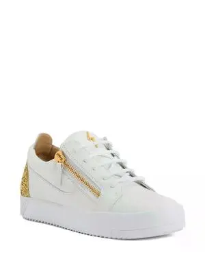 GIUSEPPE ZANOTTI Gail Glitter Panel Sneakers - White