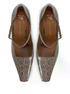 GIUSEPPE ZANOTTI 90mm Brita Crocodile-effect Buckle Pumps