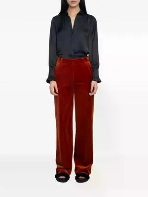 Zadig&Voltaire Wide-leg Velvet Trousers - Red