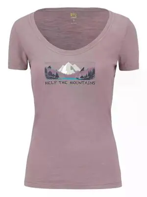 KARPOS Mountain-print V-neck T-shirt