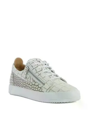 GIUSEPPE ZANOTTI Frankie Crocodile-effect Zip Sneakers