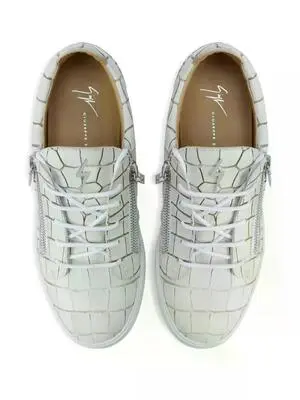 GIUSEPPE ZANOTTI Frankie Crocodile-effect Zip Sneakers