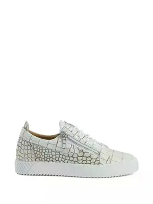 GIUSEPPE ZANOTTI Frankie Crocodile-effect Zip Sneakers