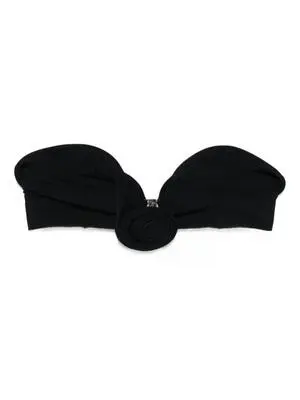 Magda Butrym Rose-appliqué Strapless Bikini Top - Black