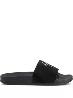 GIUSEPPE ZANOTTI Crystal-embellished Slides - Black
