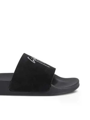 GIUSEPPE ZANOTTI Crystal-embellished Slides - Black