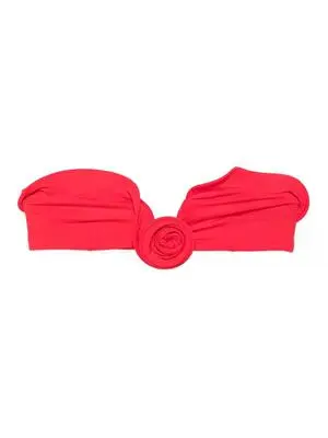 Magda Butrym Rose-appliqué Bikini Top - Red