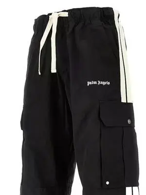Palm Angels Side-stripe Cargo Track Pants - Black