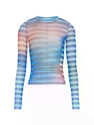 JEAN PAUL GAULTIER Striped Long Sleeve Top - Blue
