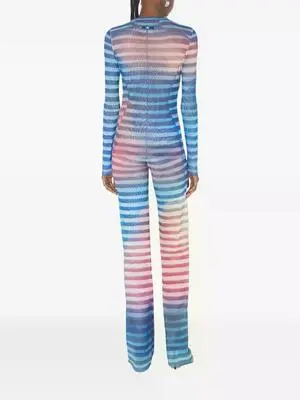 JEAN PAUL GAULTIER Striped Long Sleeve Top - Blue