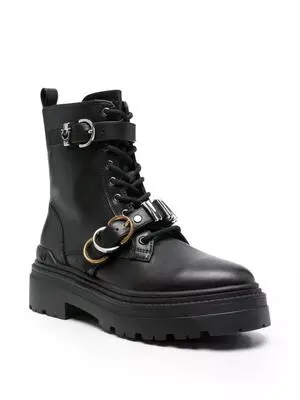Pinko Leather Combat Boots