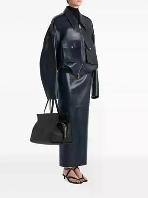Khaite Pencil Leather Skirt - Blue