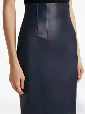 Khaite Pencil Leather Skirt - Blue