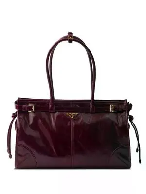 Prada Large Bonnie Leather Tote Bag Red