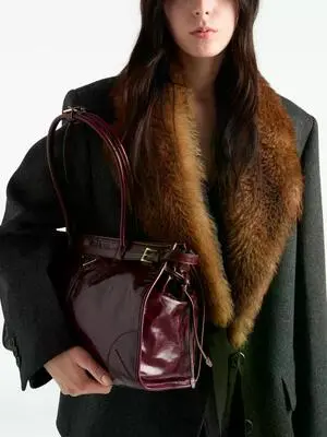 Prada Large Bonnie Leather Tote Bag - Red