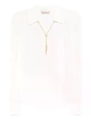 TWINSET Chain-embellished Polo Blouse - White