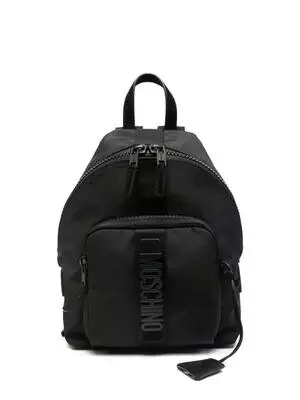 Moschino Logo Plaque Backpack - Black