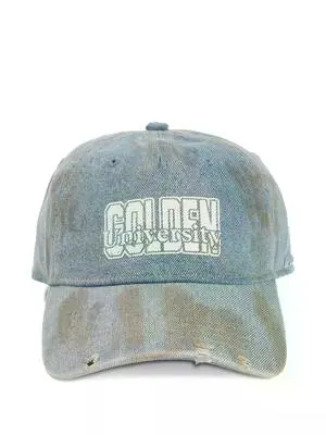 GOLDEN GOOSE Distressed Denim Cap - Blue