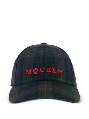 Alexander McQueen Plaid Logo Cap - Blue