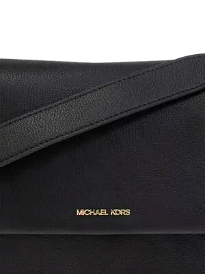 Michael Kors Flap-detail Leather Shoulder Bag - Black