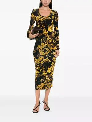 Versace Barocco-print Midi Dress