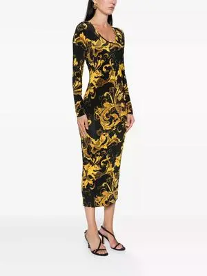 Versace Barocco-print Midi Dress