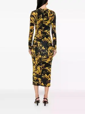 Versace Barocco-print Midi Dress