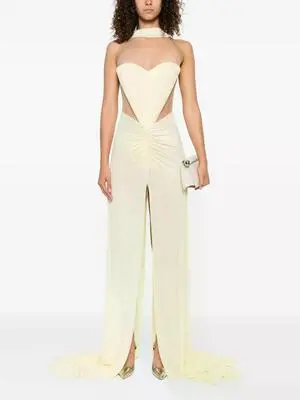 David Koma Tulle Insert Draped Maxi Dress