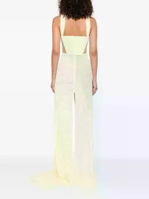David Koma Tulle Insert Draped Maxi Dress