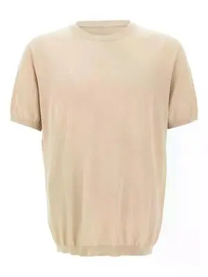 KANGRA Ribbed Short-sleeve Top - Neutrals