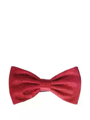 Stefano Ricci Crystal-embellished Embroidered Bow Tie - Red