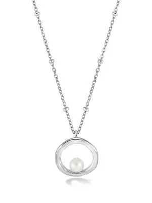DOWER & HALL Open-circle Pearl Necklace - Silver