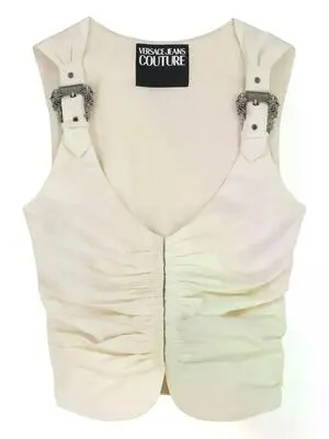 Versace Buckle-detail Gathered Top