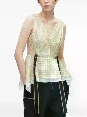 3.1 Phillip Lim Checked Peplum Top