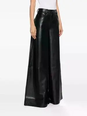 Norma Kamali Wide-leg Leather Trousers