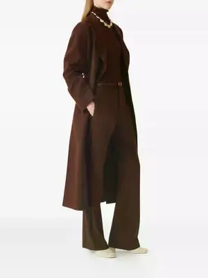 Fabiana Filippi Wool Midi Coat With Drawstring Detail