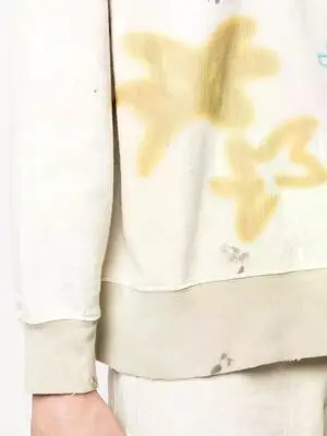 Palm Angels Sprayed Palm-print Cotton Sweatshirt