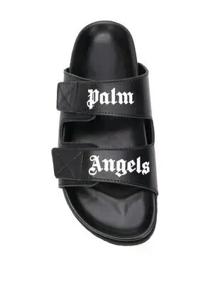 Palm Angels Touch Strap Logo Print Slides