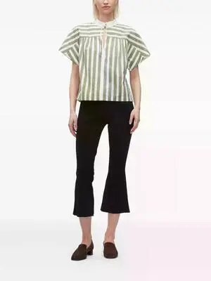 3.1 Phillip Lim Striped Tie Neck Top - Green