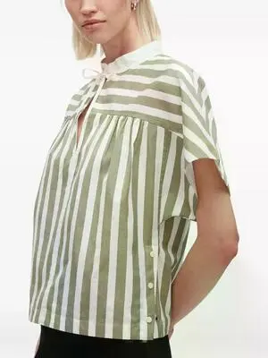 3.1 Phillip Lim Striped Tie Neck Top - Green