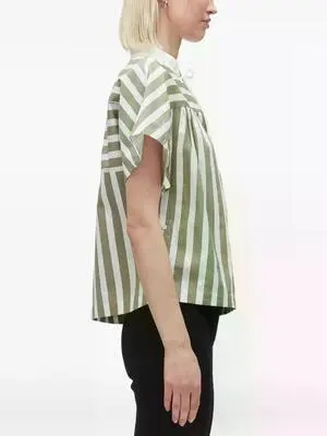 3.1 Phillip Lim Striped Tie Neck Top - Green