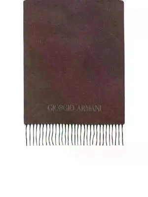Giorgio Armani Logo-embroidered Fringed Scarf