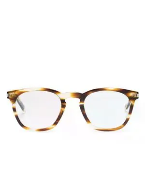 Saint Laurent Sl 30 Slim Square-frame Glasses - Brown