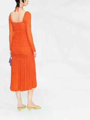 GANNI Square-neck Long-sleeve Dress