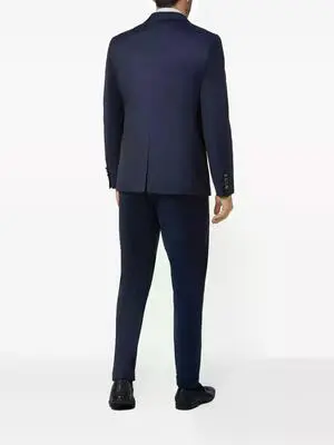 BILLIONAIRE Crest-motif Wool Blazer - Blue