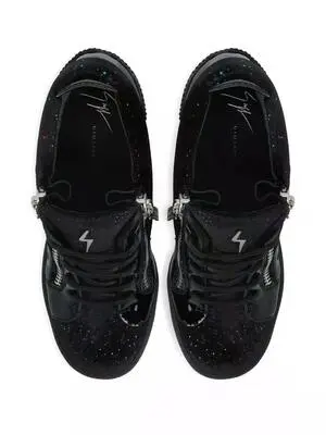 GIUSEPPE ZANOTTI Glitter-panel Wedge Sneakers - Black