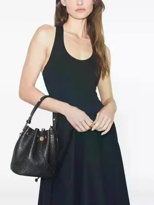 Tory Burch T-monogram Textured Bucket Bag - Black