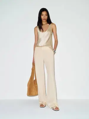 Women's Wide Leg Silk Pant Sets