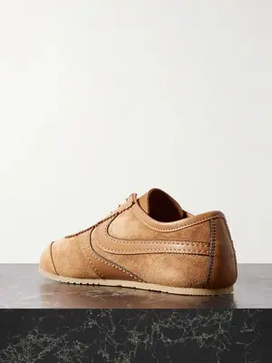 Dries Van Noten Leather-trimmed Suede Sneakers - Brown