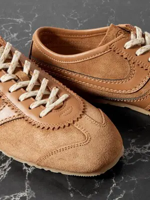 Dries Van Noten Leather-trimmed Suede Sneakers - Brown